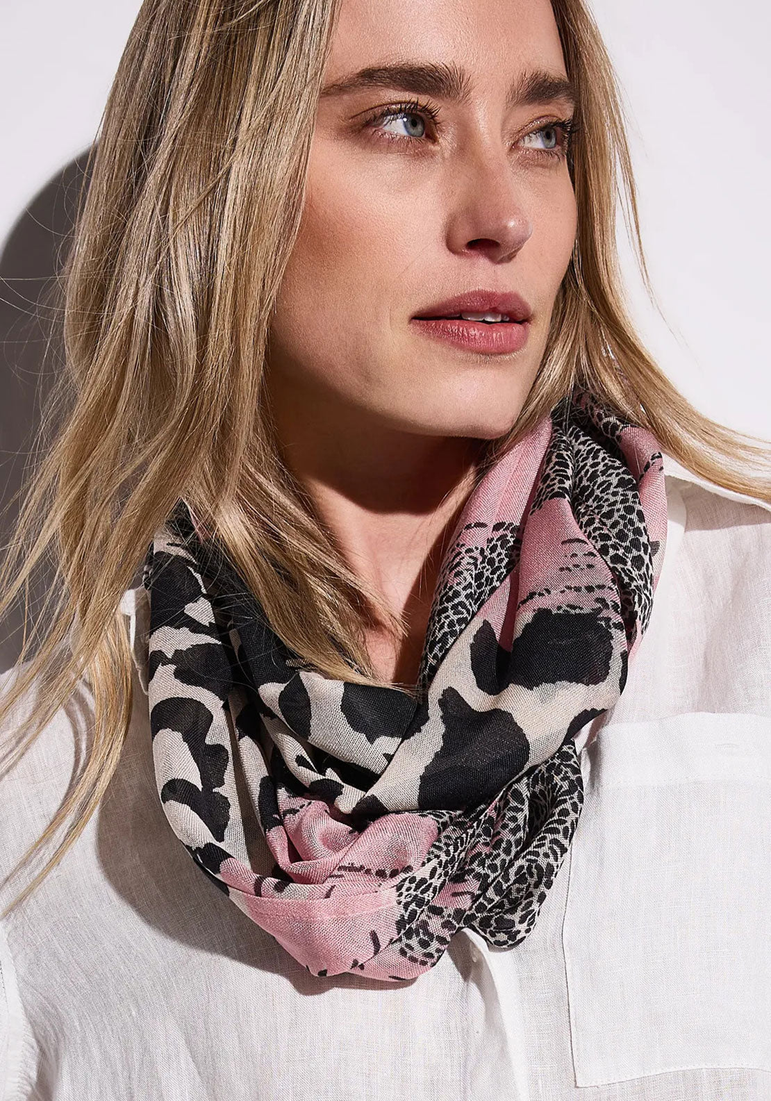 Street One Leopard Print Loop Scarf, Multi-Coloured - McElhinneys