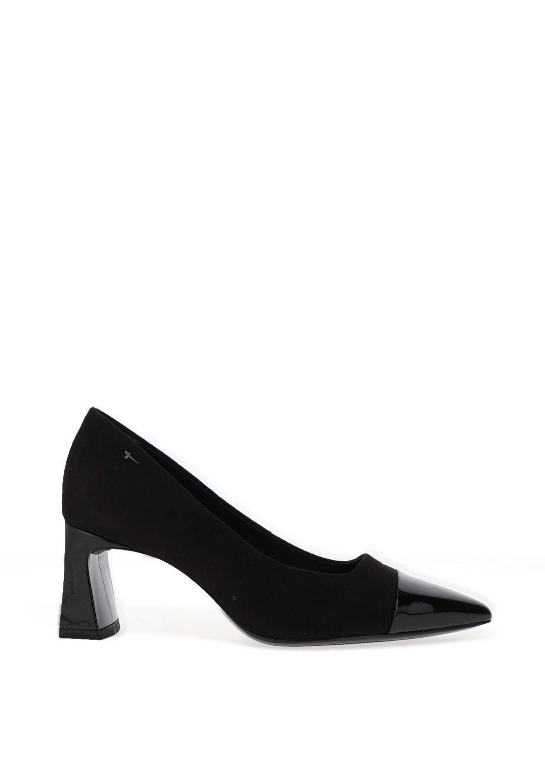 Tamaris Faux Suede Patent High Heels, Black - McElhinneys