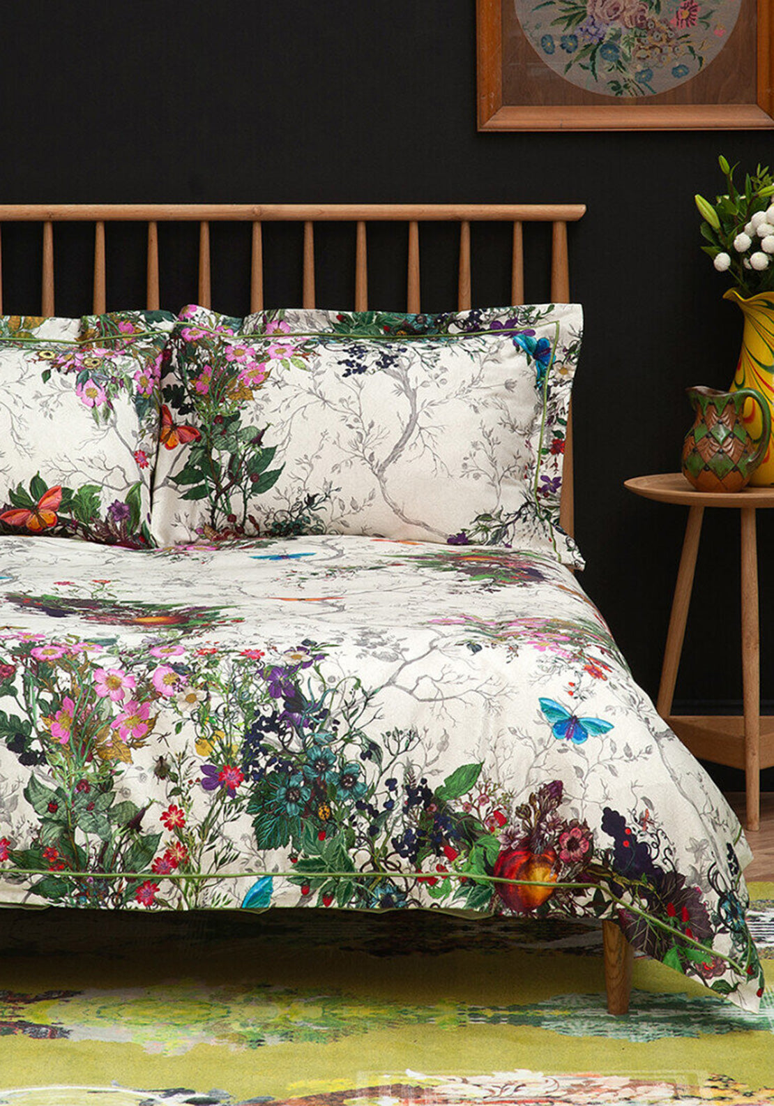 Timorous Beasties Bloomsbury Garden Floral Duvet Cover Set, Dove Multi ...