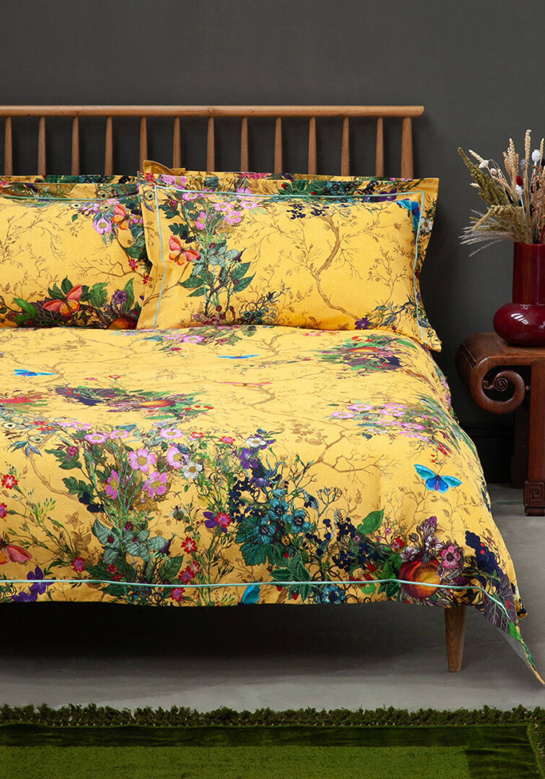 Timorous Beasties Bloomsbury Garden Duvet Cover Set, Cadmium - McElhinneys