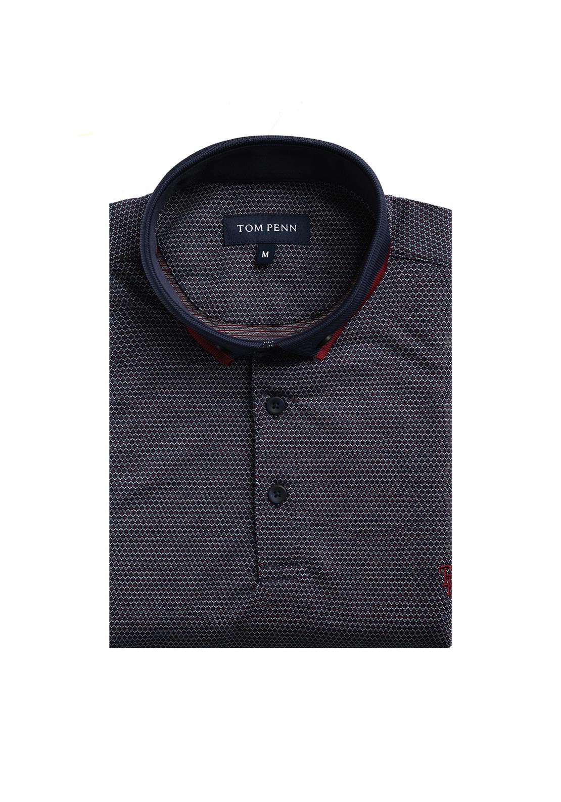 Tom Penn Polo Shirt, Burgundy & Navy - McElhinneys