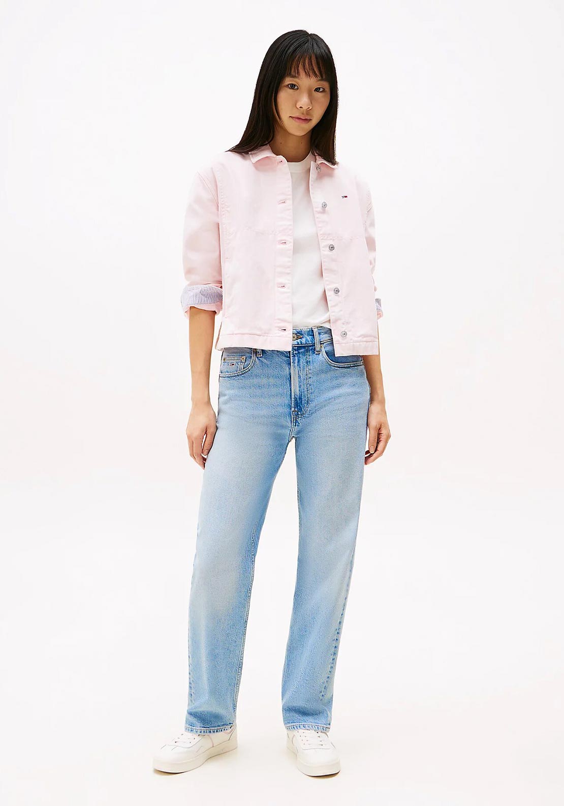 Tommy Jeans Layla Slim Straight Jeans, Light Denim - McElhinneys