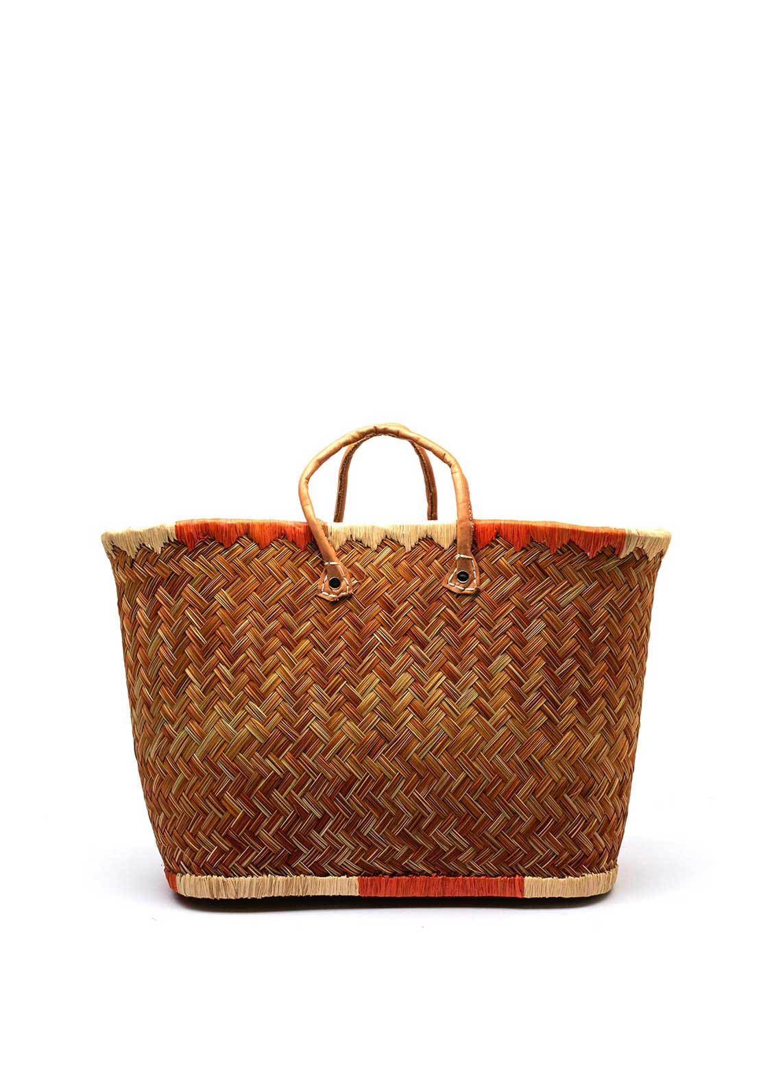 Zen Collection Wicker Trim Shopper Bag, Apricot - McElhinneys