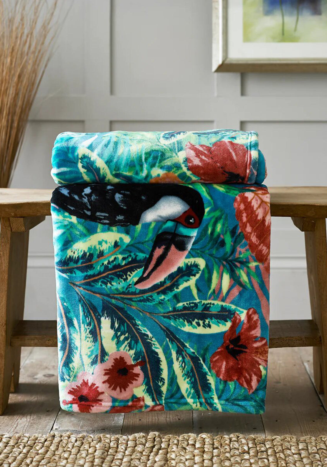Deyongs Ultra Plush Large Toucan Lake Printed Throw - McElhinneys