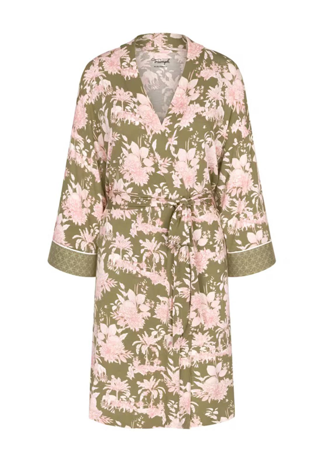 Triumph Aura Spotlight Floral Robe, Green - McElhinneys