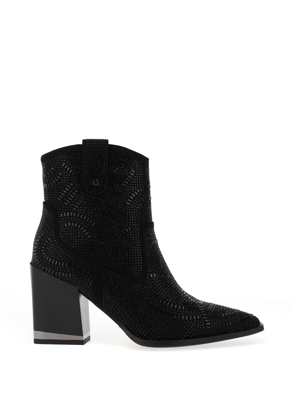 Una Healy Tulsa Time Diamante Encrusted Western Boots, Black - McElhinneys