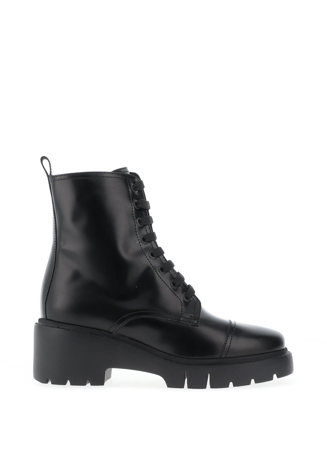 Unisa Juliet Leather Laced Military Boot, Black - McElhinneys