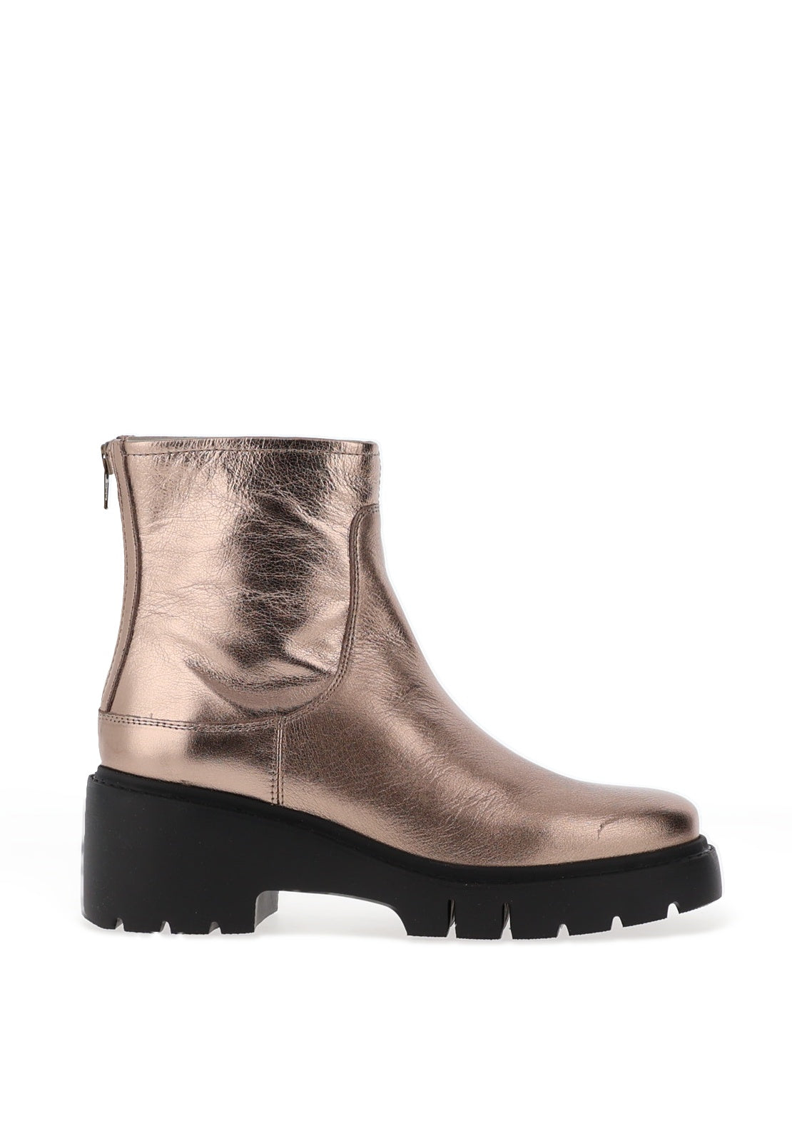 Unisa Jorge Metallic Chunky Ankle Boots, Bronze - McElhinneys