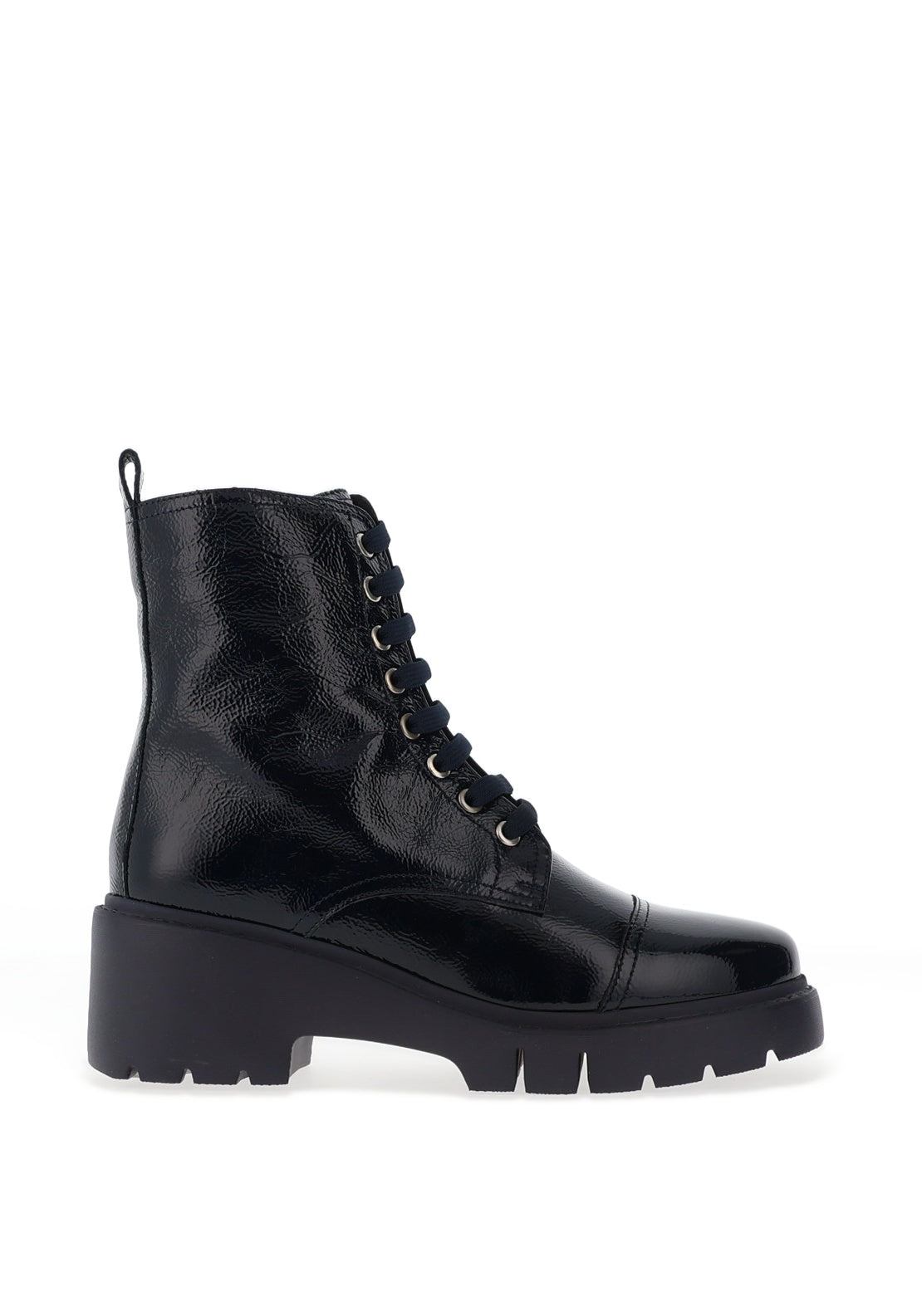 Unisa Juliet Leather Laced Military Boot, Abyss - McElhinneys