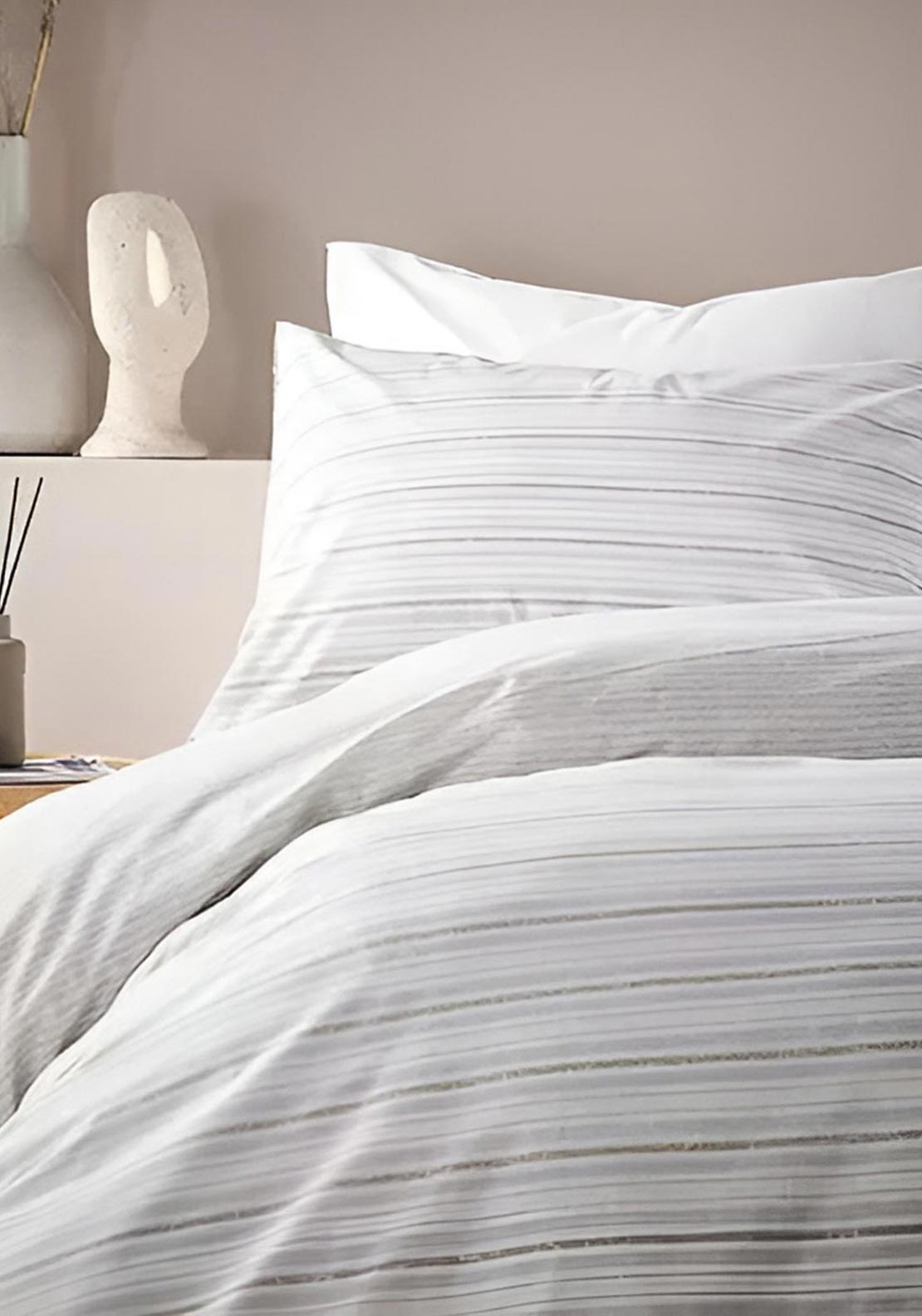 Vantona Home Boucle Stripe Duvet Cover Set, Grey - McElhinneys