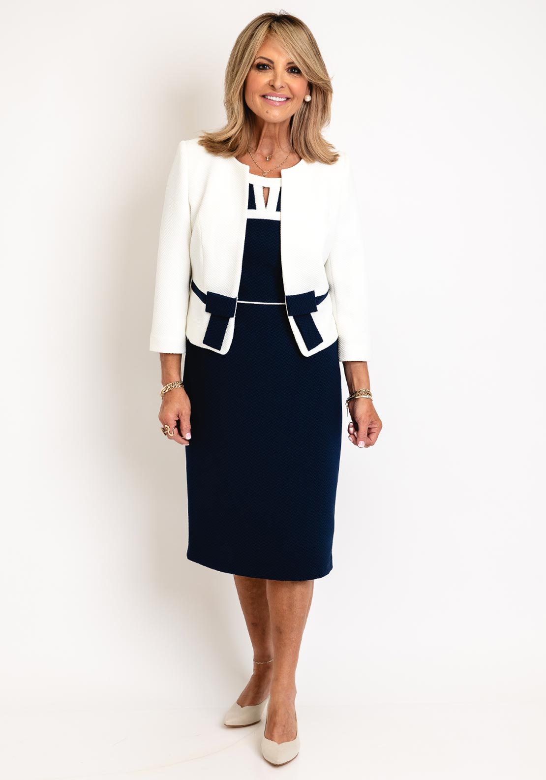 Via Veneto Audrey Dress and Jacket, Navy - McElhinneys