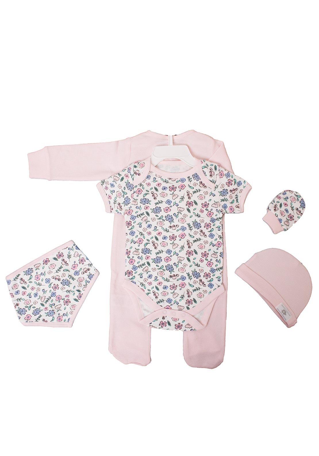 Watch Me Grow Baby Girl Floral Five Piece Set, Pink - McElhinneys