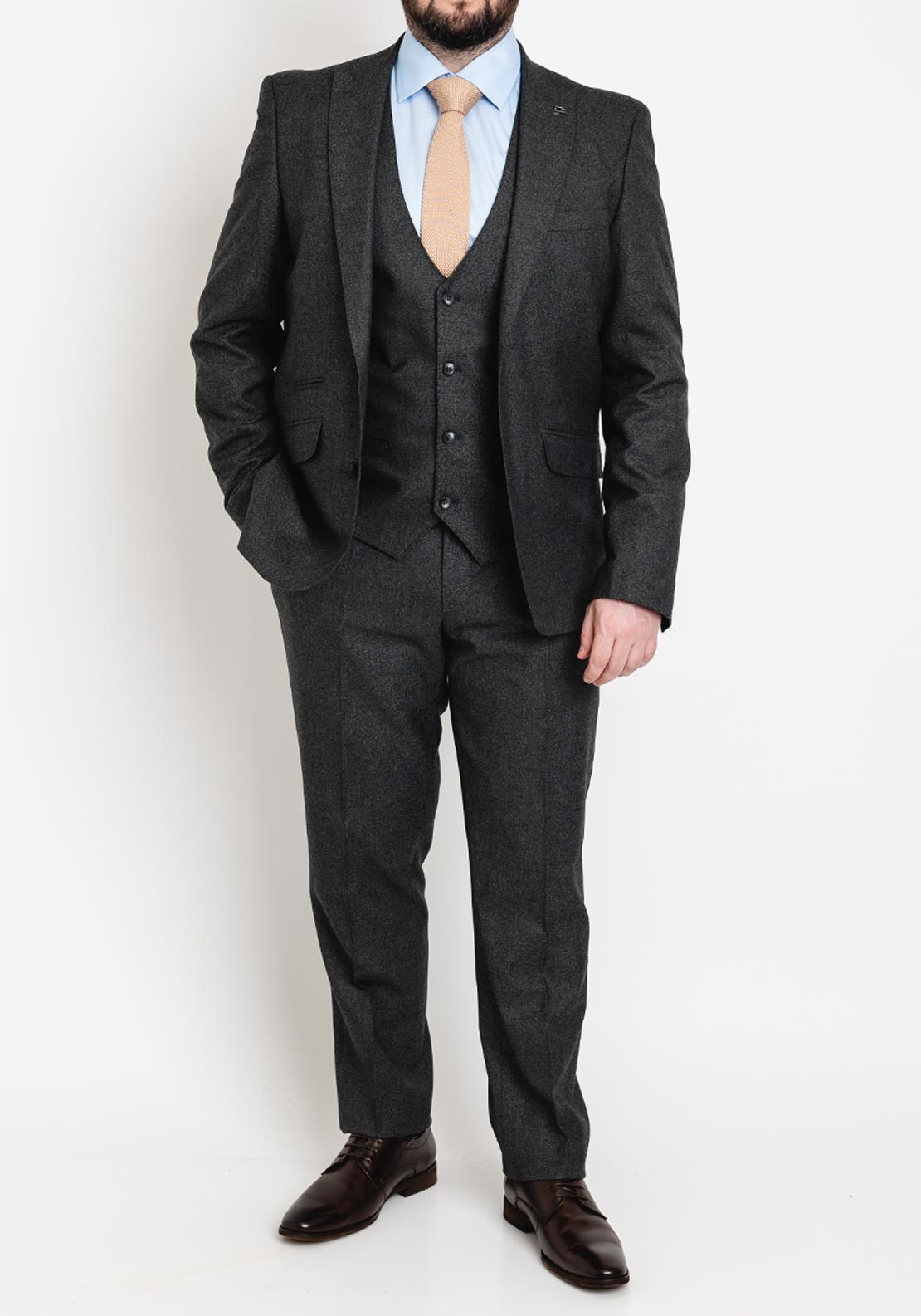 White Label Tapered Fit Three Piece Suit, Grey Green - McElhinneys