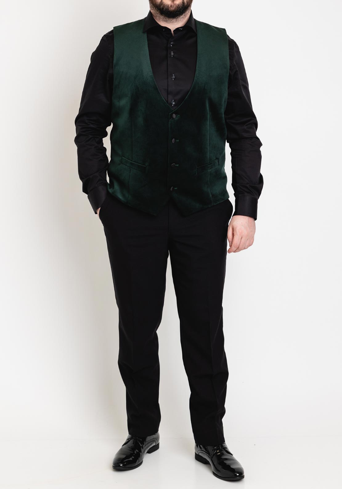 White Label Jacob Velvet Waistcoat, Green - McElhinneys