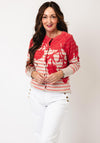 White Stuff Lulu Striped Crewneck Cardigan, Pink - McElhinneys