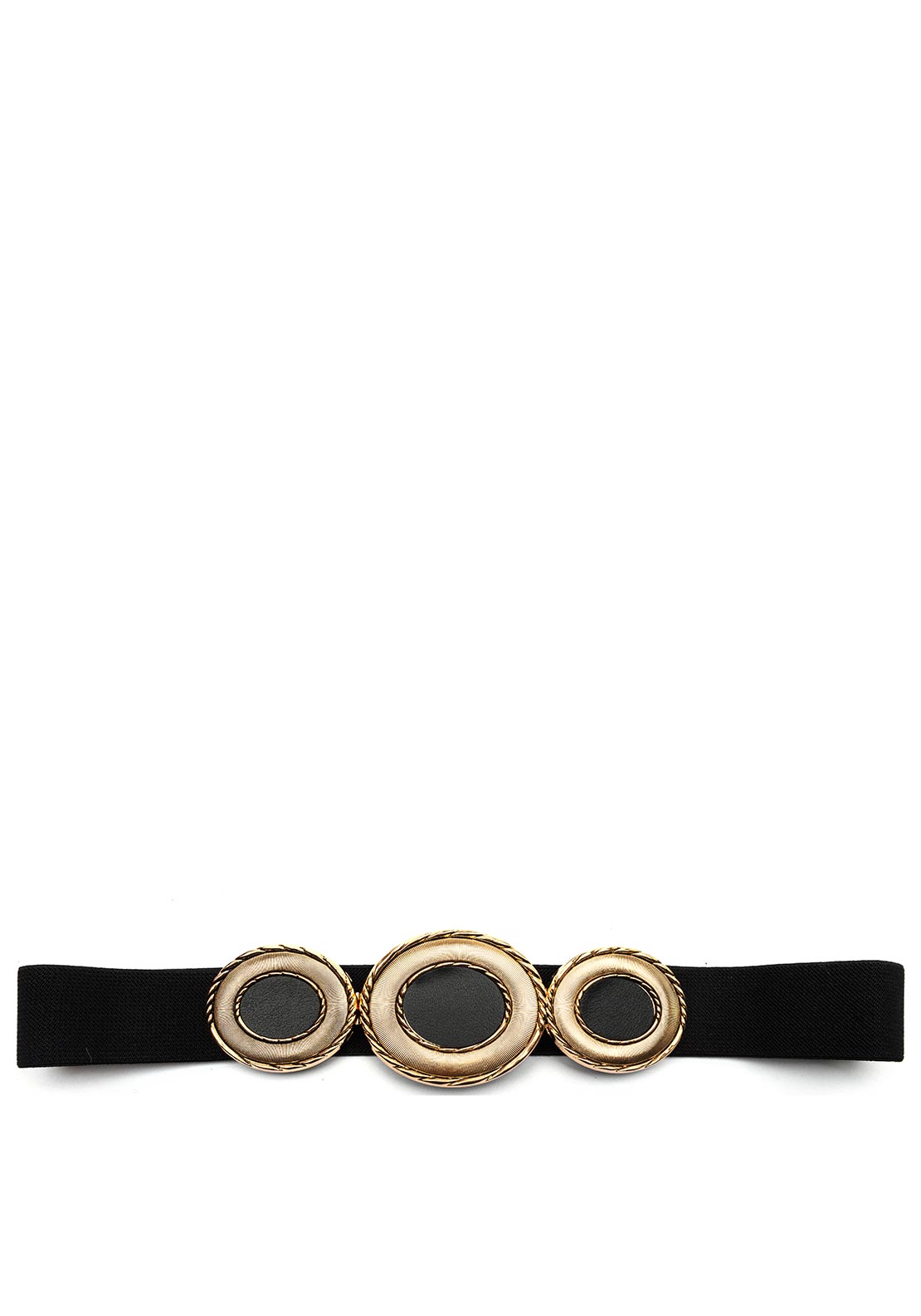 Serafina Collection Gold Disc Belt, Black - McElhinneys