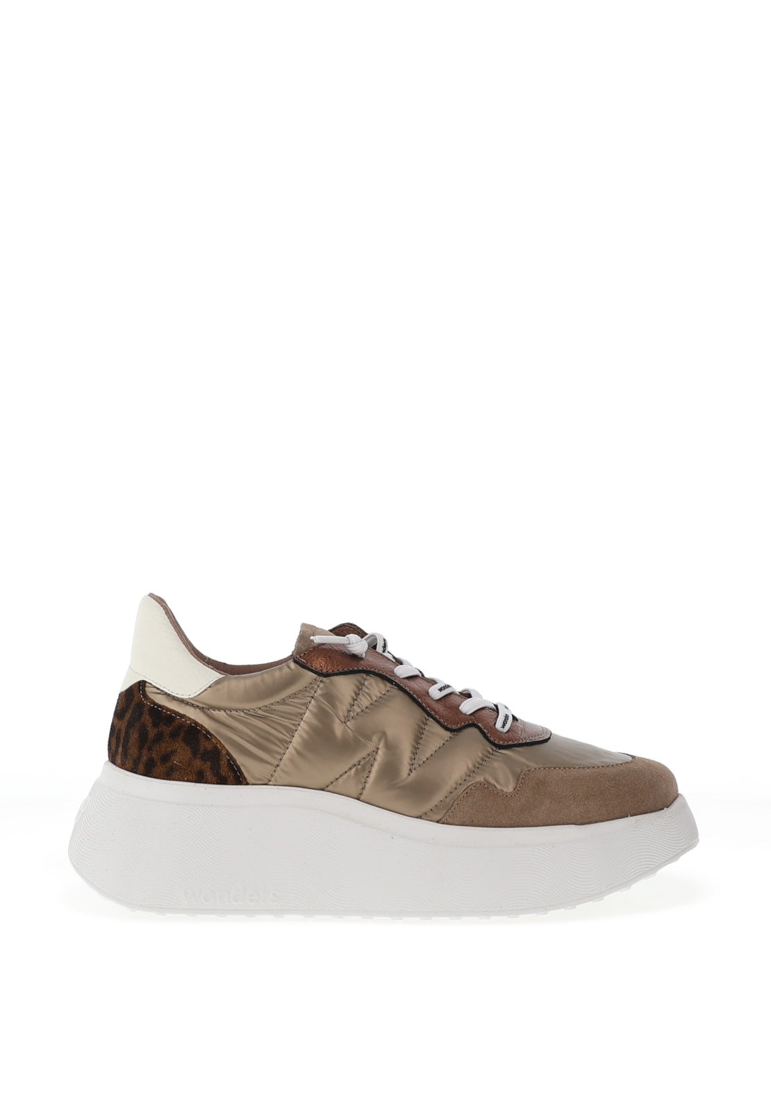 Wonders Roma Platform Wedge Trainers, Taupe - McElhinneys