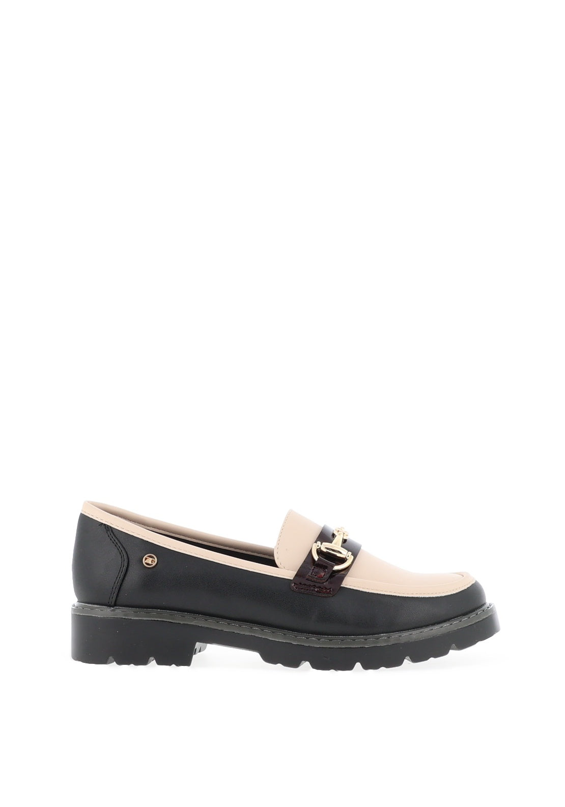 Zanni & Co Farkhor Gold Buckle Two Tone Loafers, Black Multi - McElhinneys