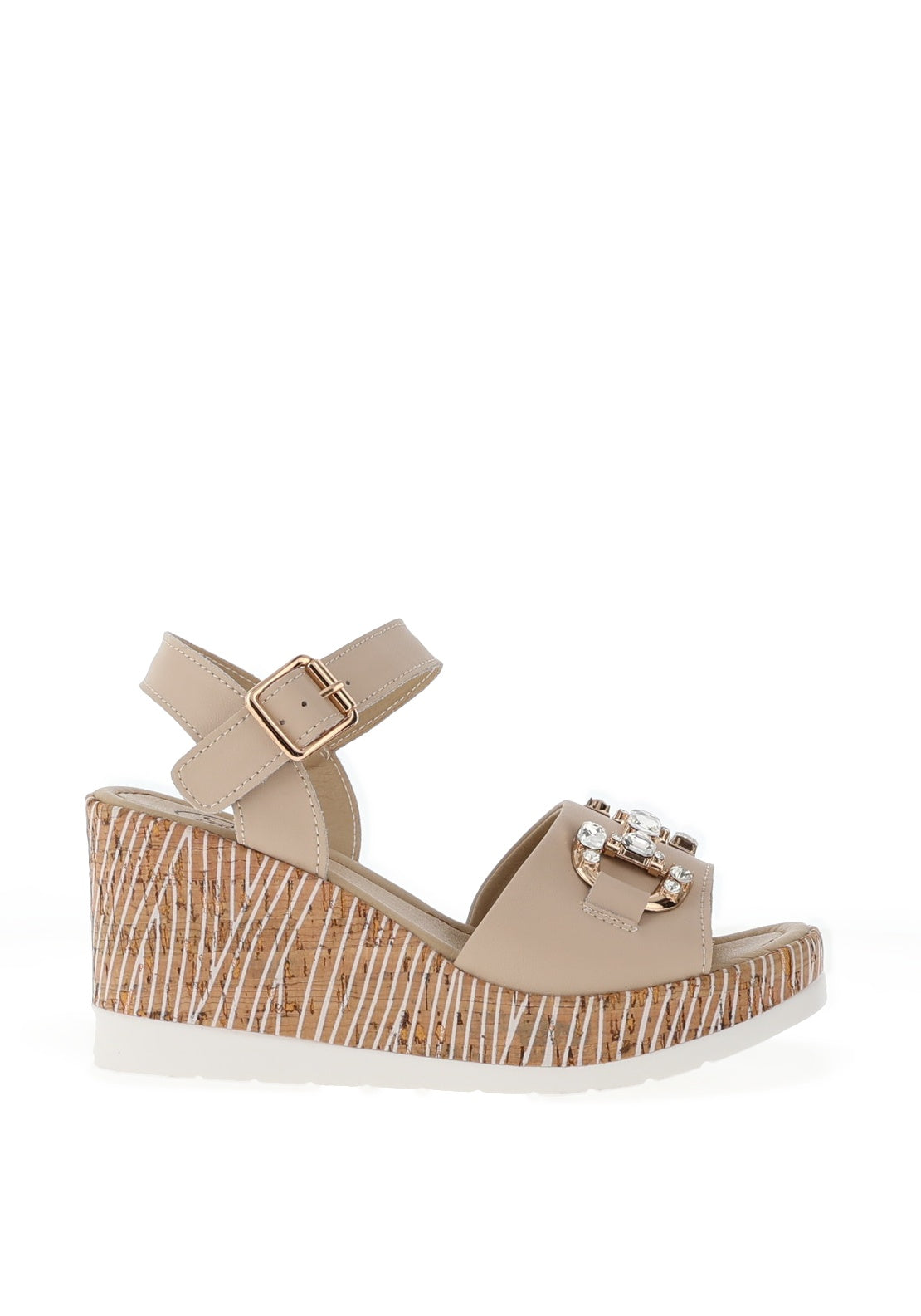 Zanni & Co. Yugawa One Diamante Wedge Sandals, Chiffon Punch - McElhinneys