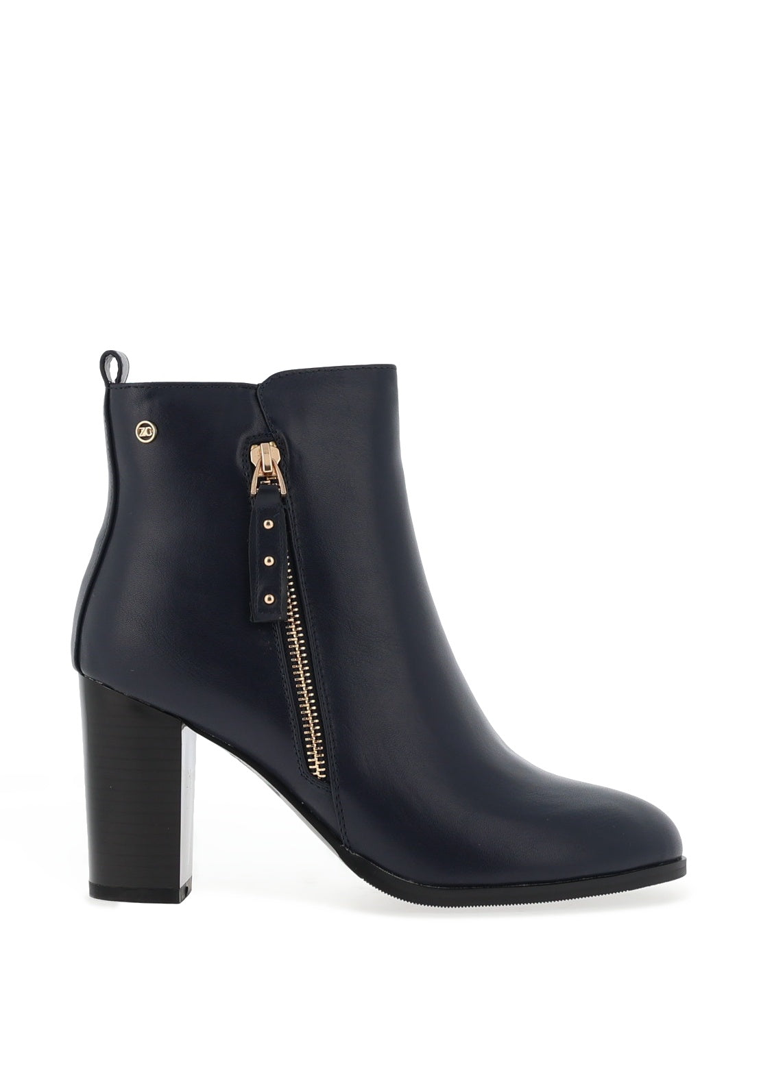 Zanni & Co Tira Faux Zip Heeled Boots, Cobalt - McElhinneys