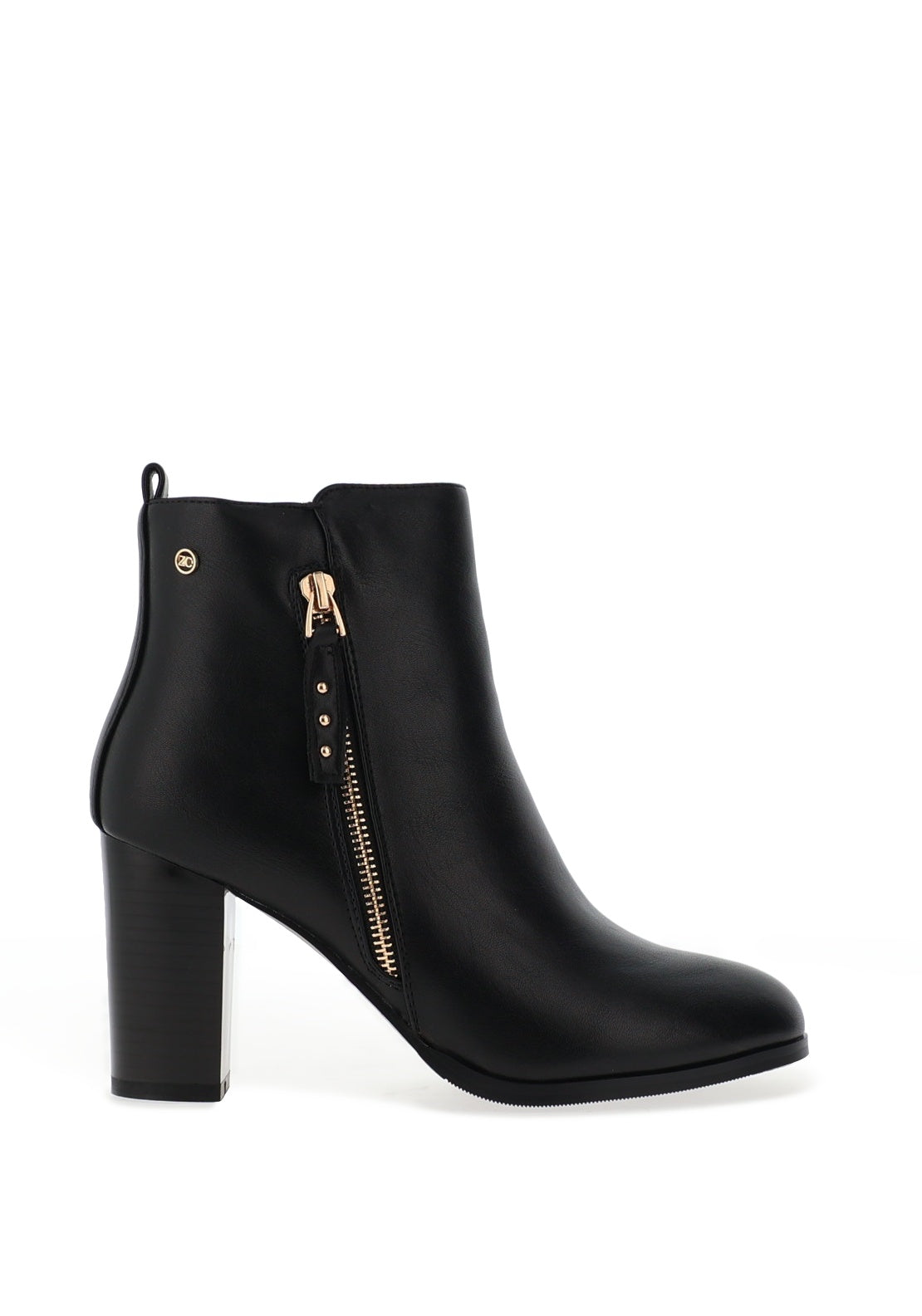 Zanni & Co Tira Faux Zip Heeled Boots, Ink - McElhinneys