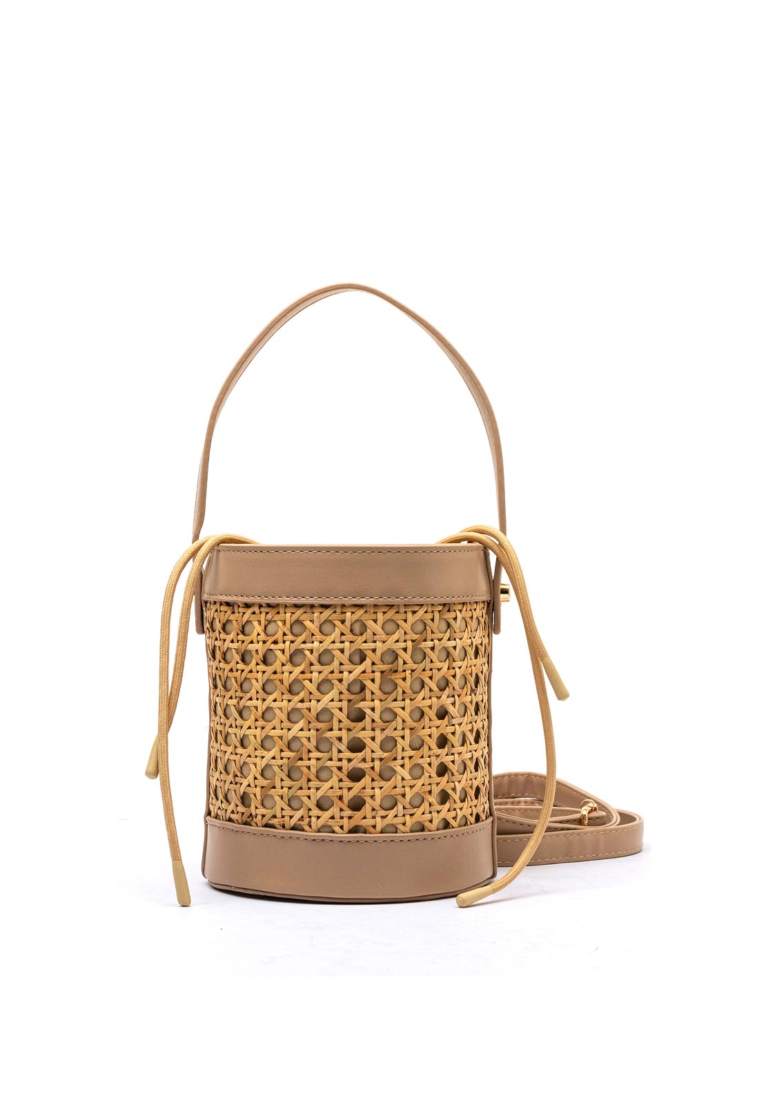 Zen Collection Wicker Cylinder Grab Bag, Taupe - McElhinneys