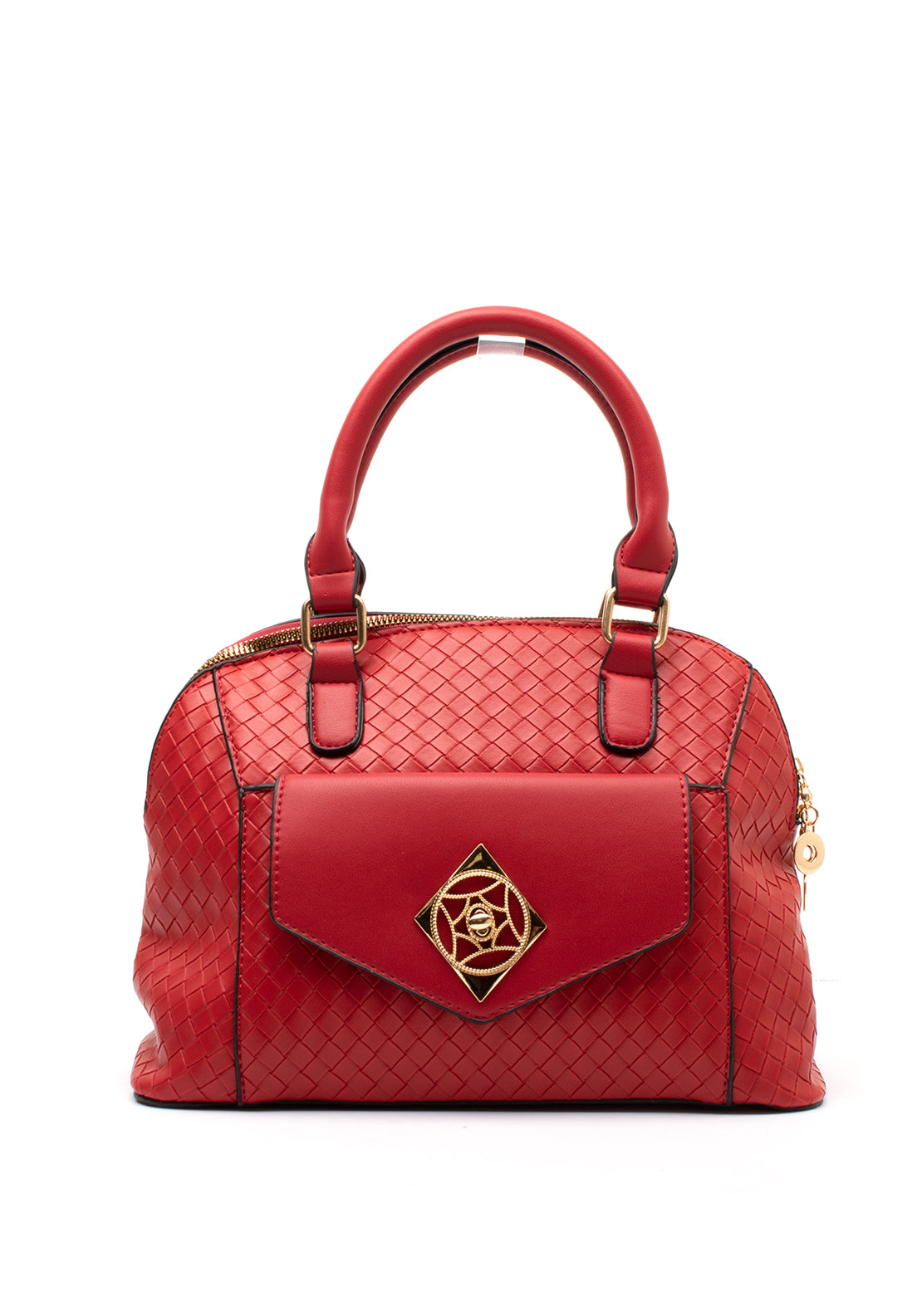 Zen Collection Weaved Dome Grab Bag, Red - McElhinneys
