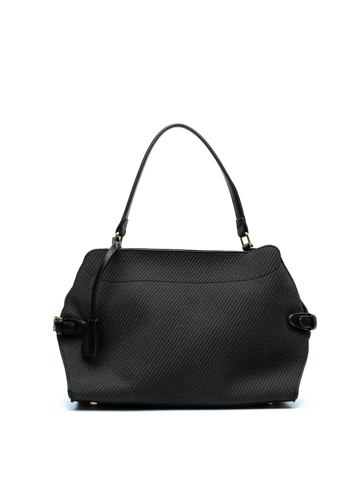 Zen Collection Tweed Textile Medium Shoulder Bag, Black - McElhinneys