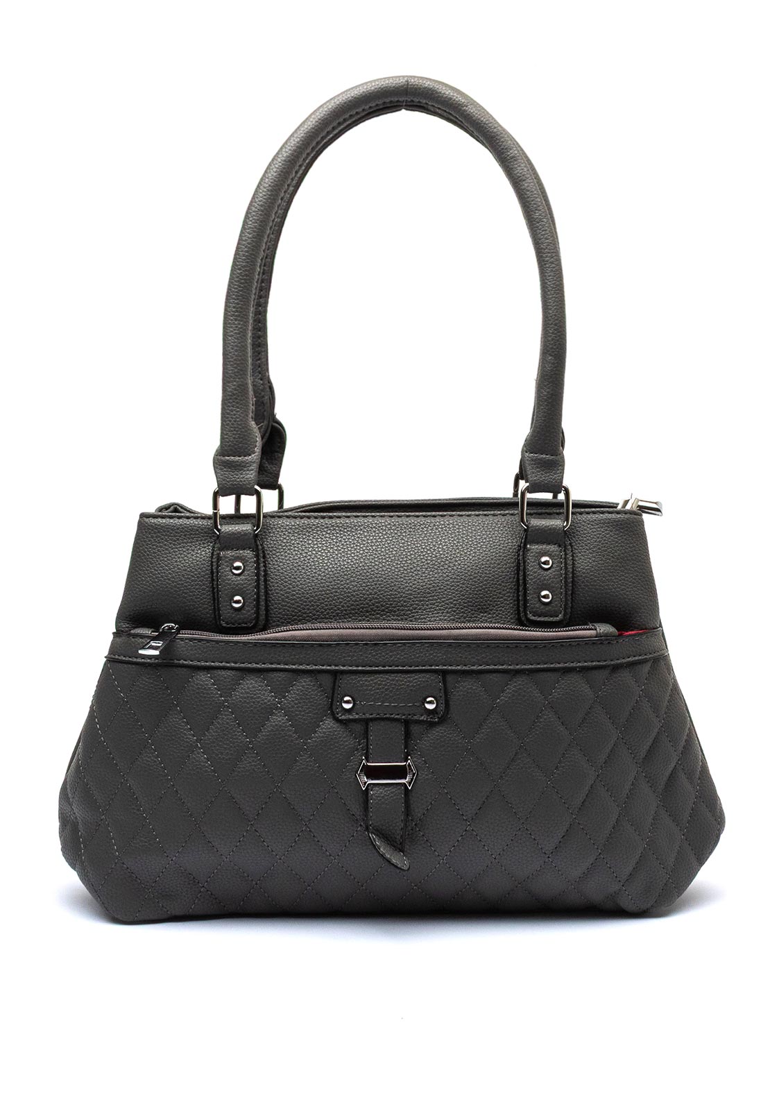 Zen Collection Medium Quilted Shoulder Bag, Grey - McElhinneys