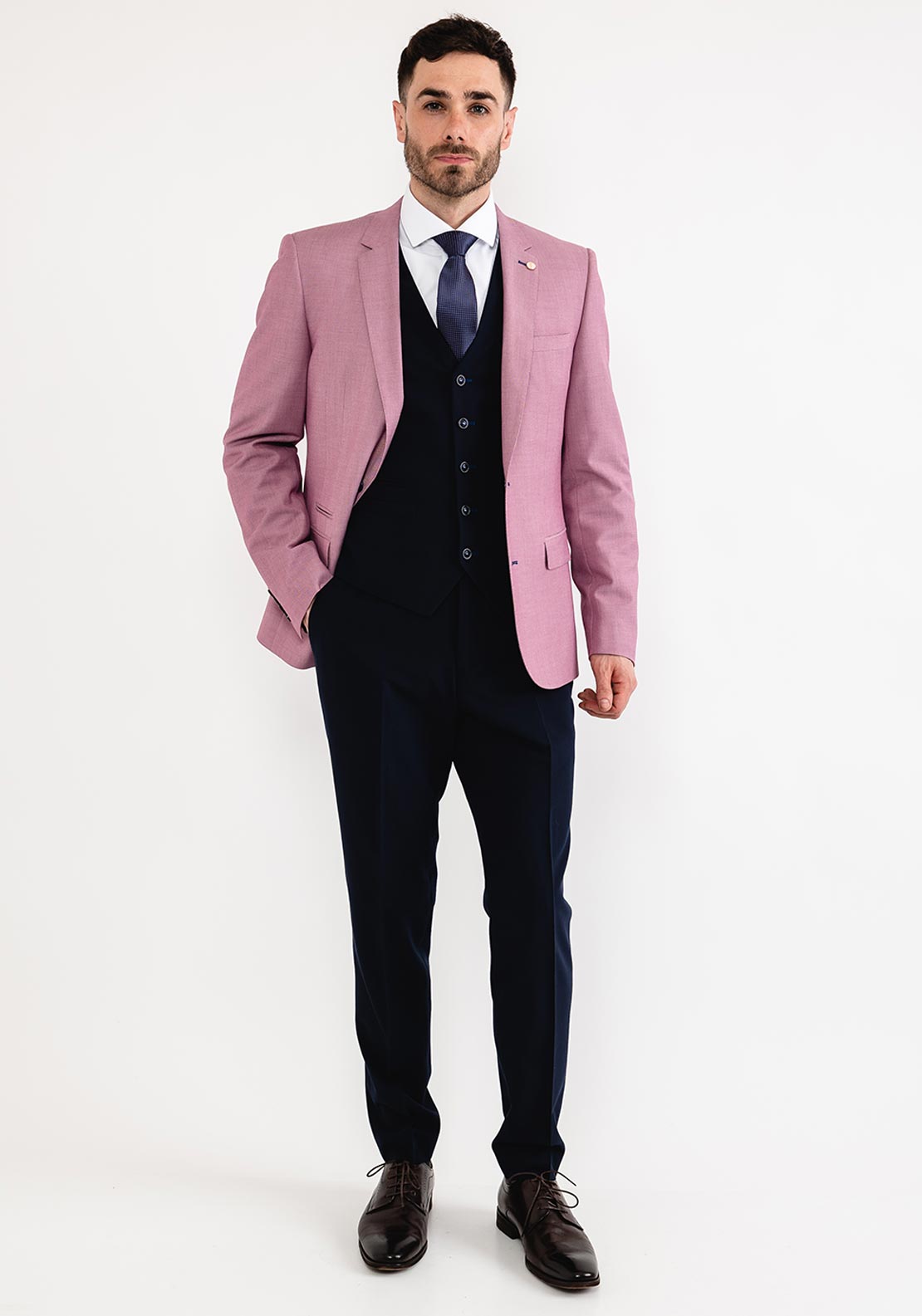 6th Sense Hopkins Contrast Three Piece Suit, Orchid - McElhinneys