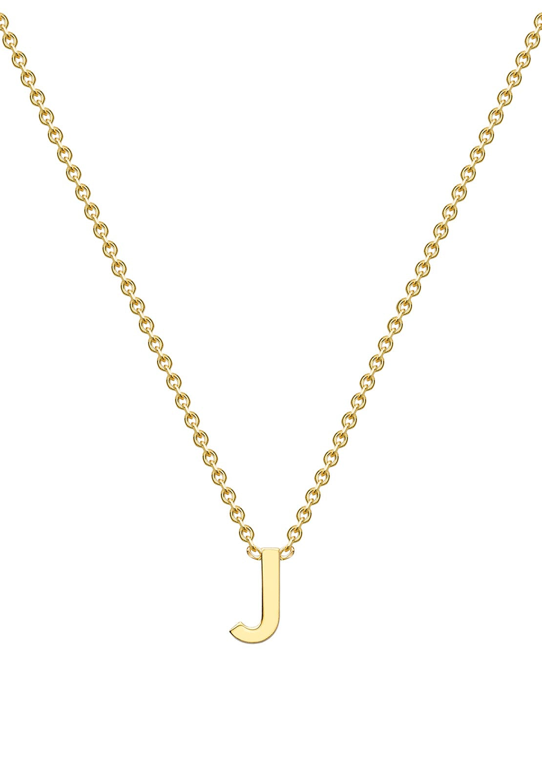 9 Carat Gold Initial J Necklace, Gold - McElhinneys