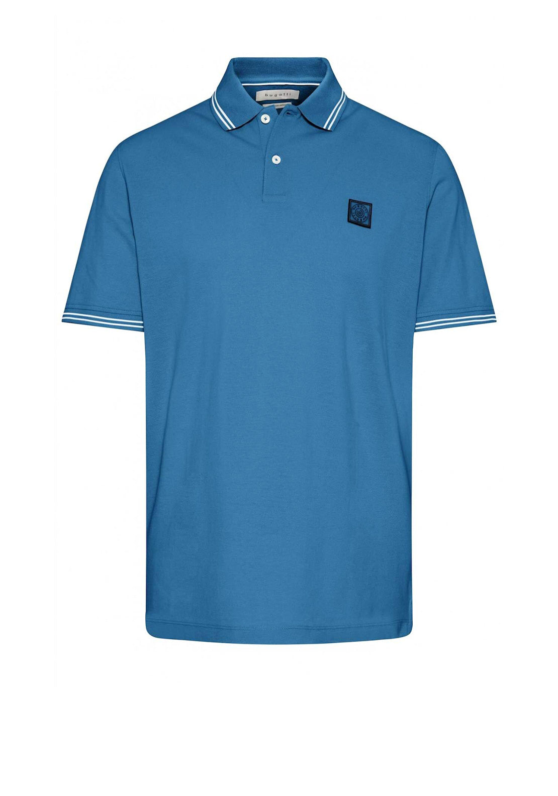 Bugatti Stripe Contrast Polo Shirt, Sky Blue - McElhinneys