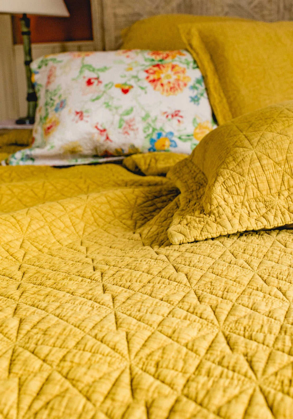 Forever England Stonewash Cotton Bedspread, Ochre - McElhinneys
