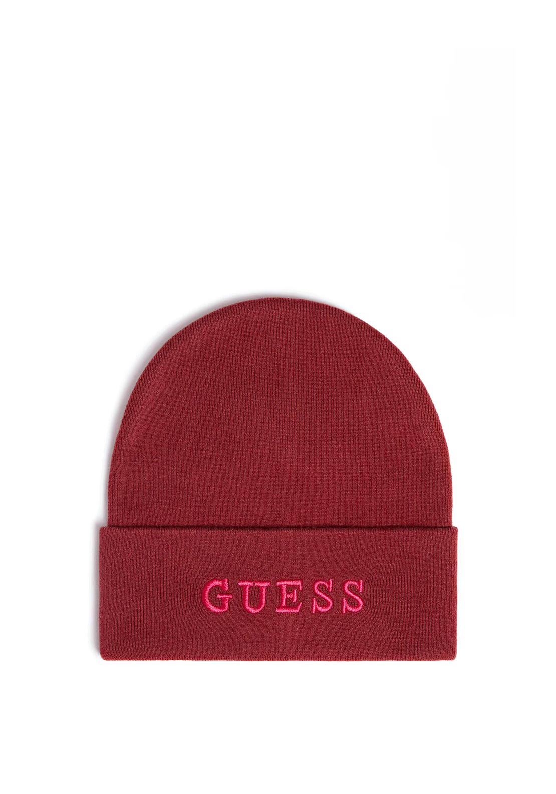 Guess Embroidered Logo Beanie, Bordeaux - McElhinneys