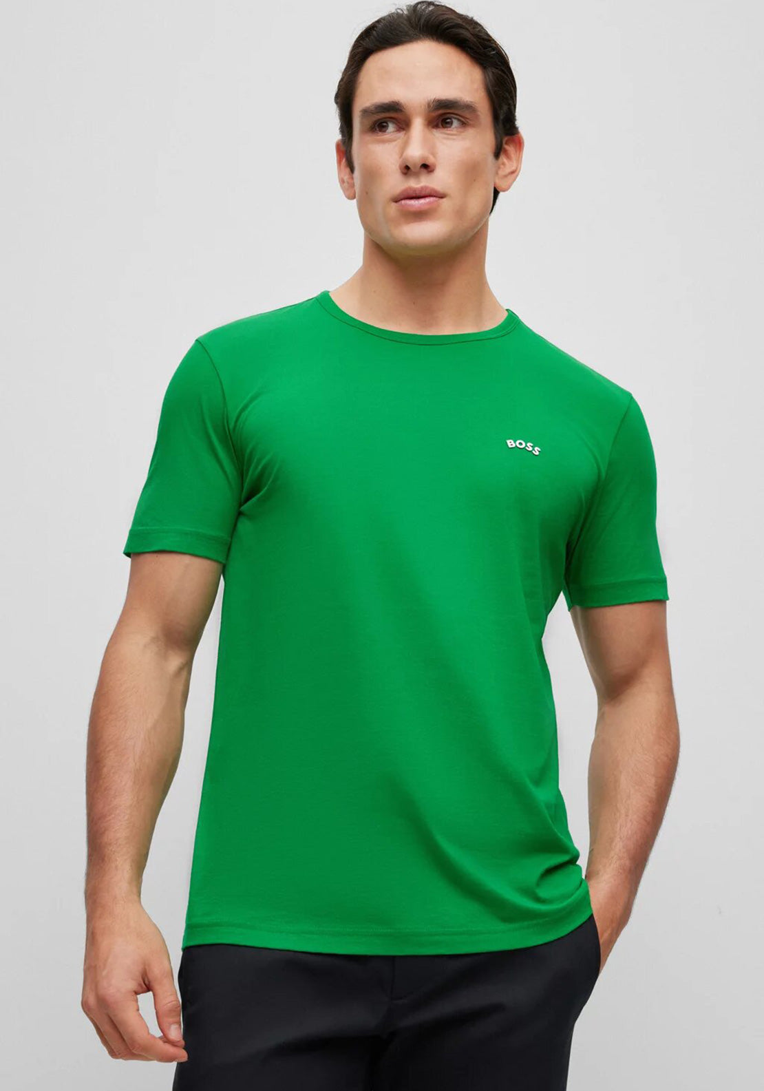 Hugo Boss Curved Logo T-Shirt, Green - McElhinneys