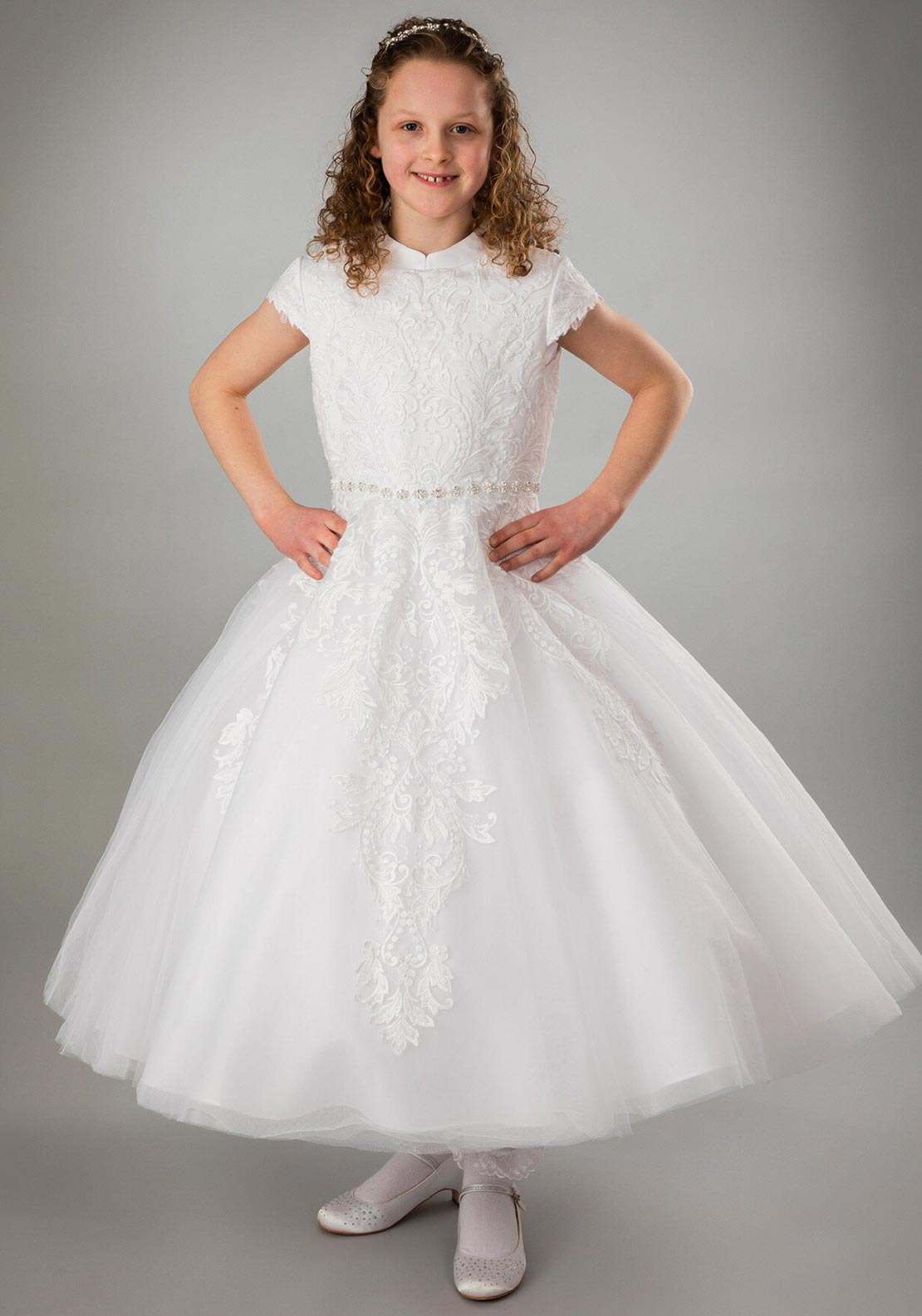 Joan Calabrese PJ02 Communion Dress, White - McElhinneys