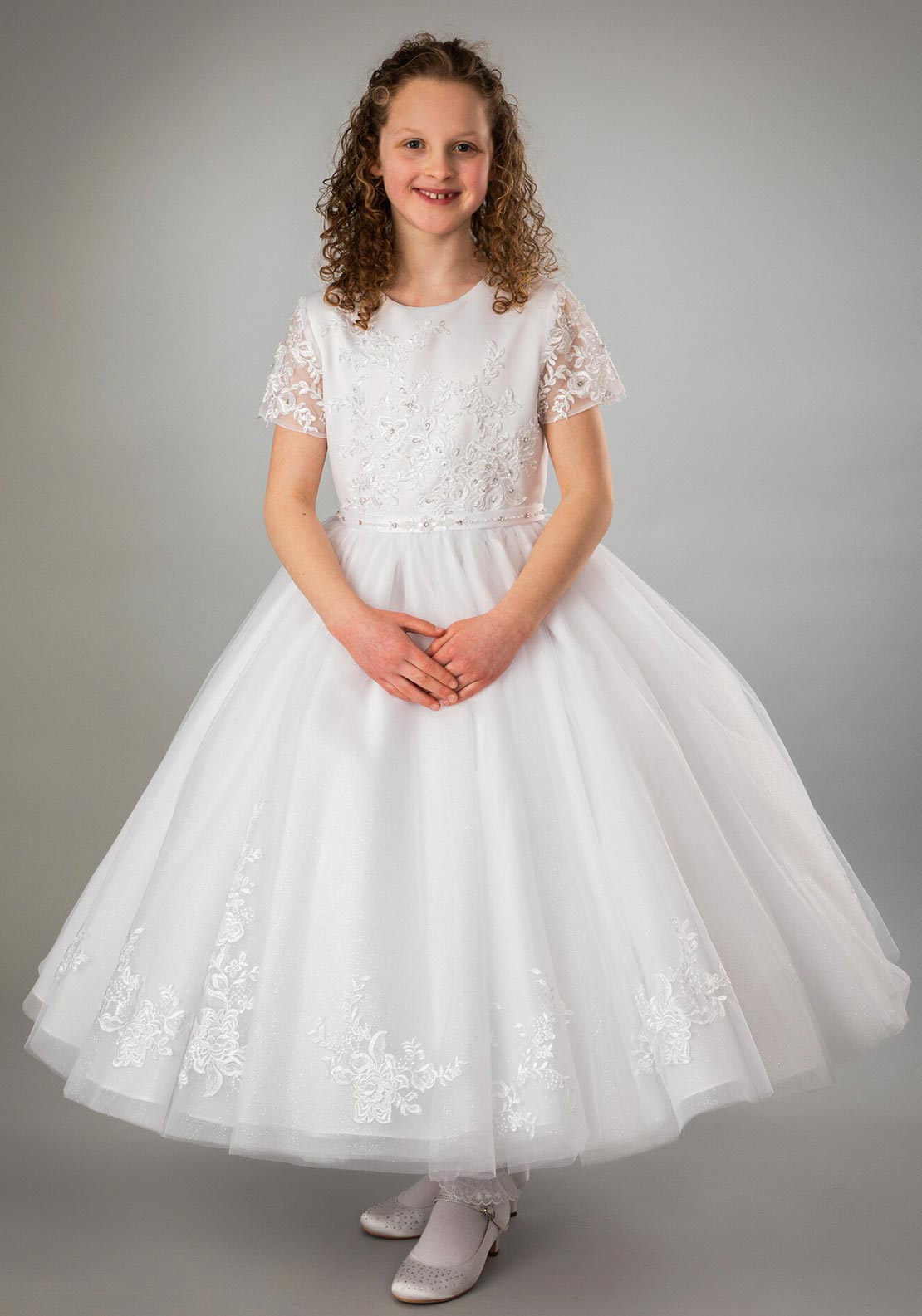 Joan Calabrese PJ07 Communion Dress, White - McElhinneys