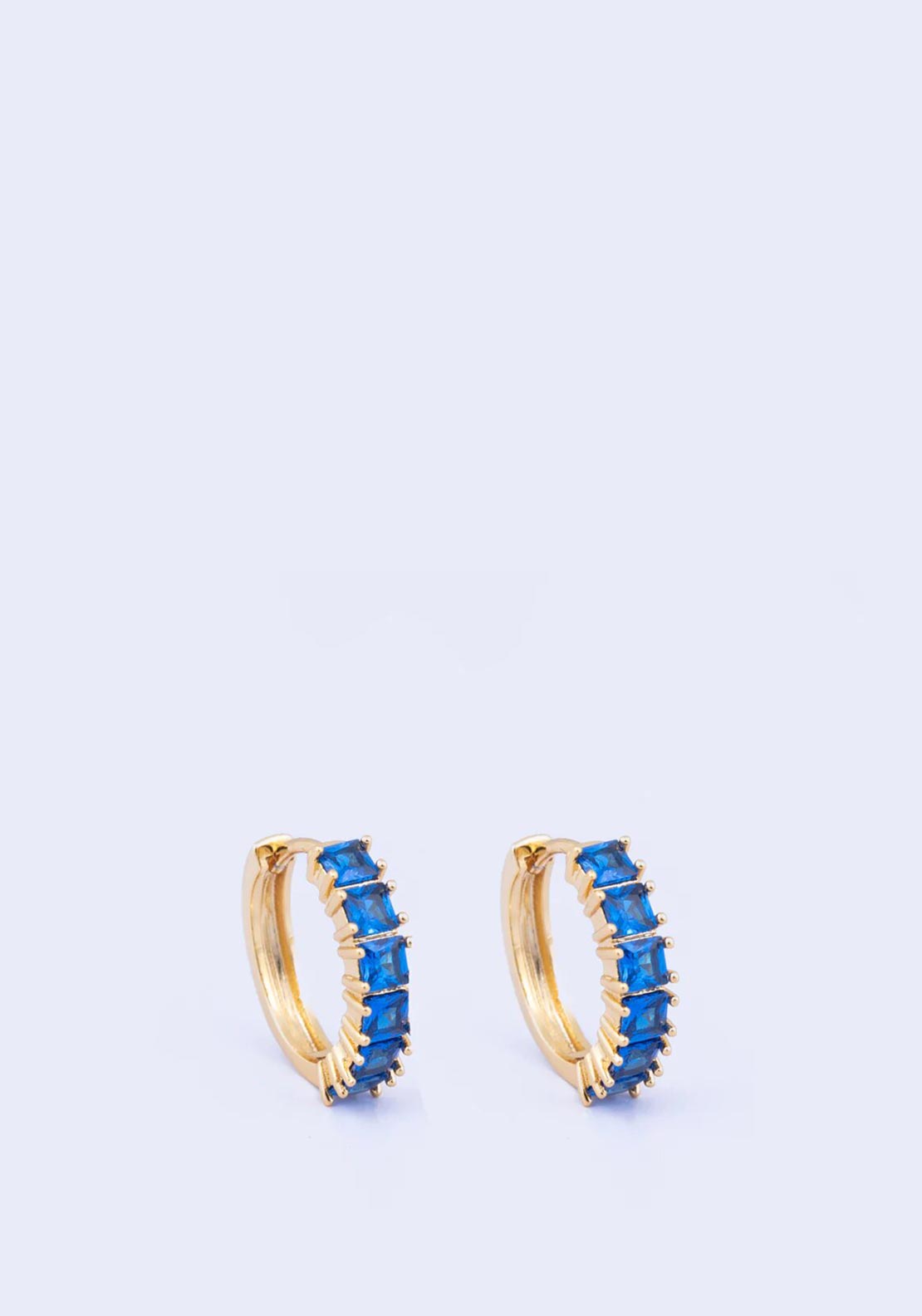 Knight & Day Classic Sapphire Hoops, Gold - McElhinneys