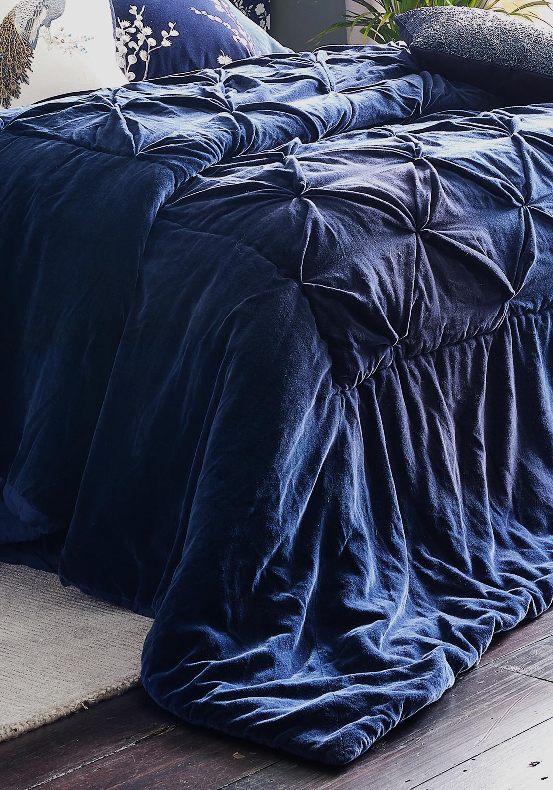 Laura Ashley Home Audley Bedspread 240x260, Midnight Blue - McElhinneys