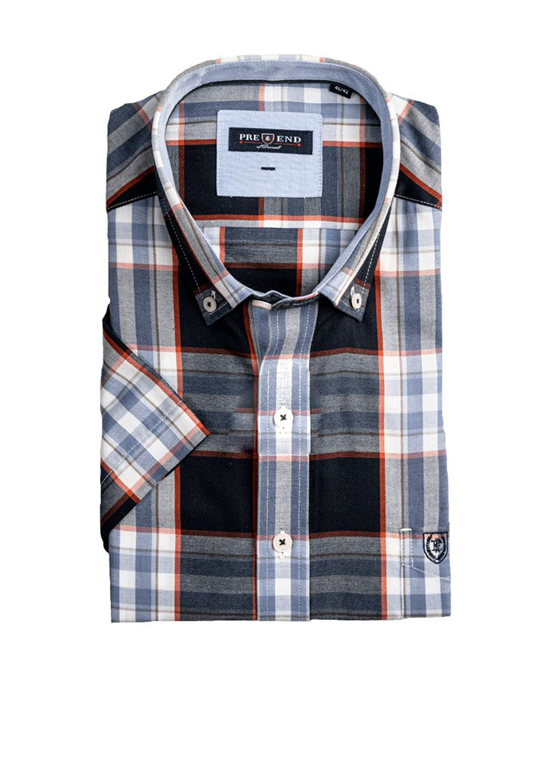 Pre End Rome Plaid Short Sleeve Shirt, Colony Blue - McElhinneys