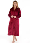 Slenderella Luxury Fleece Zip Dressing Gown, Raspberry - McElhinneys