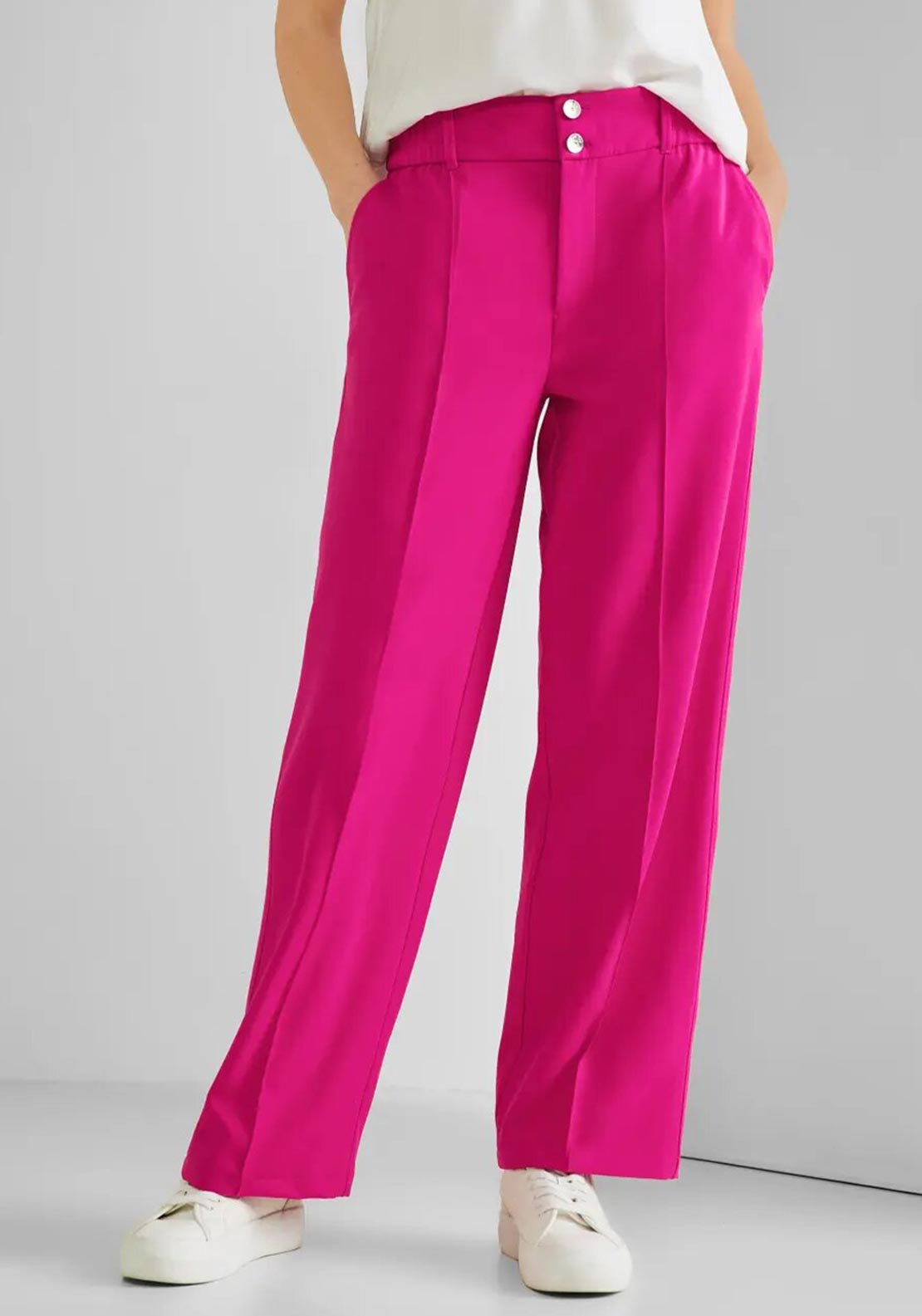 Street One Straight Leg Trousers, Now Pink - McElhinneys