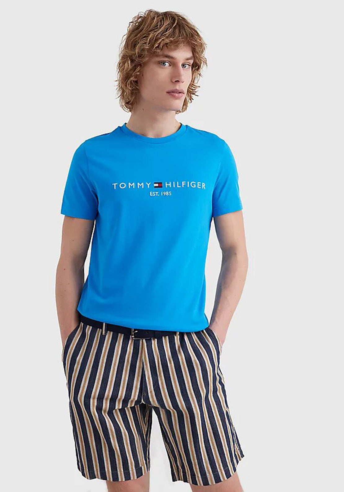 Tommy Hilfiger Logo T-Shirt, Shocking Blue - McElhinneys