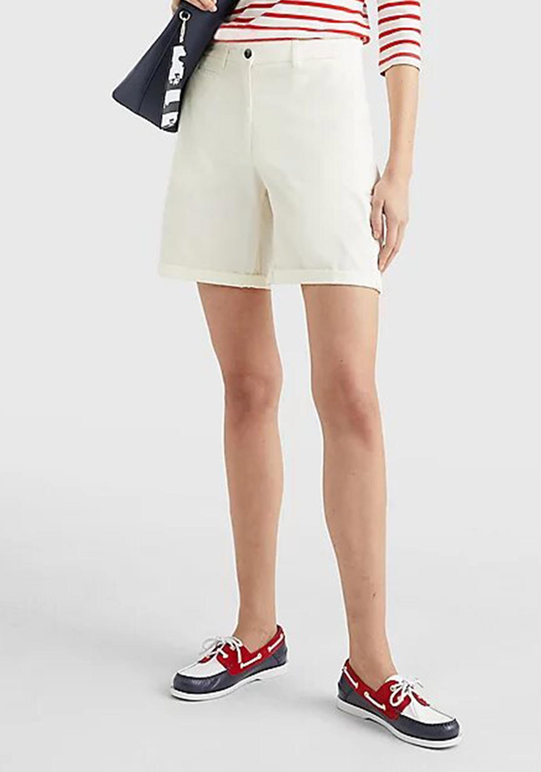 Tommy Hilfiger Womens Chino Shorts, Ecru - McElhinneys