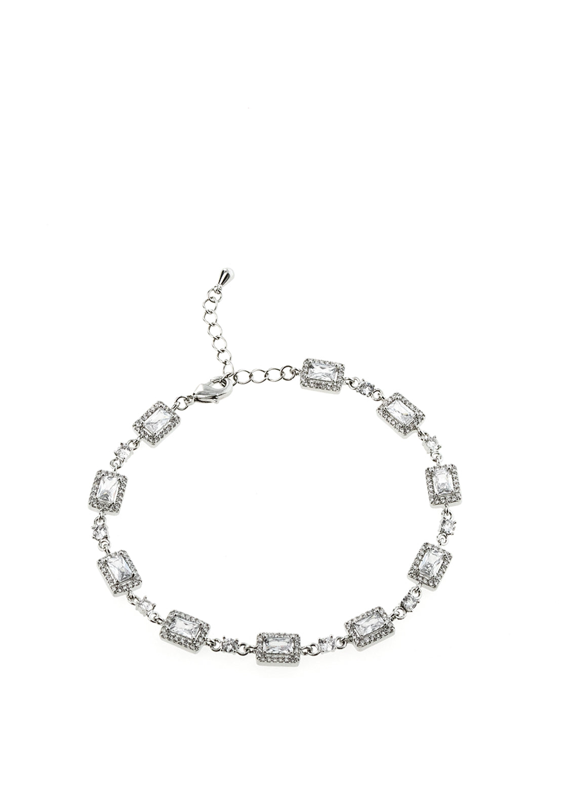 Absolute Diamante Row Bracelet, Silver - McElhinneys
