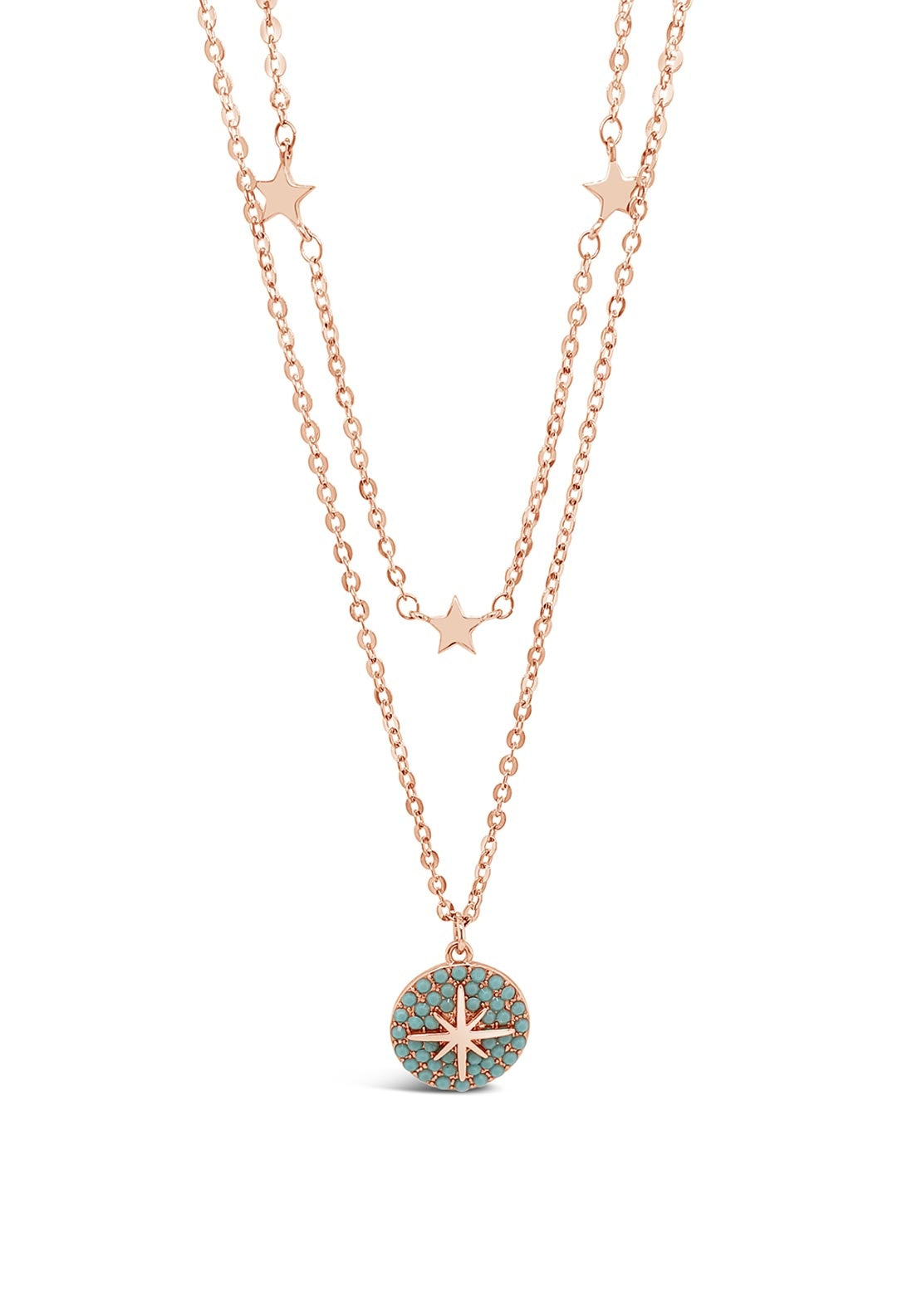 Absolute Star Turquoise Small Pendant Necklace, Rose Gold - McElhinneys
