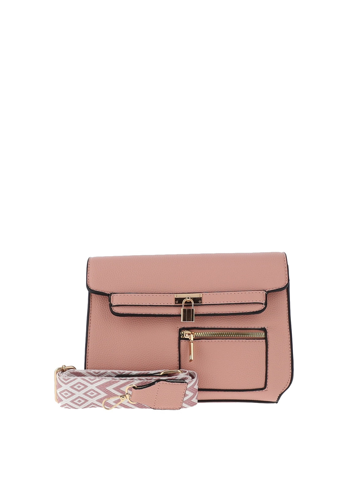 Zen Collection Small Flap Over Crossbody Bag, Pink - McElhinneys