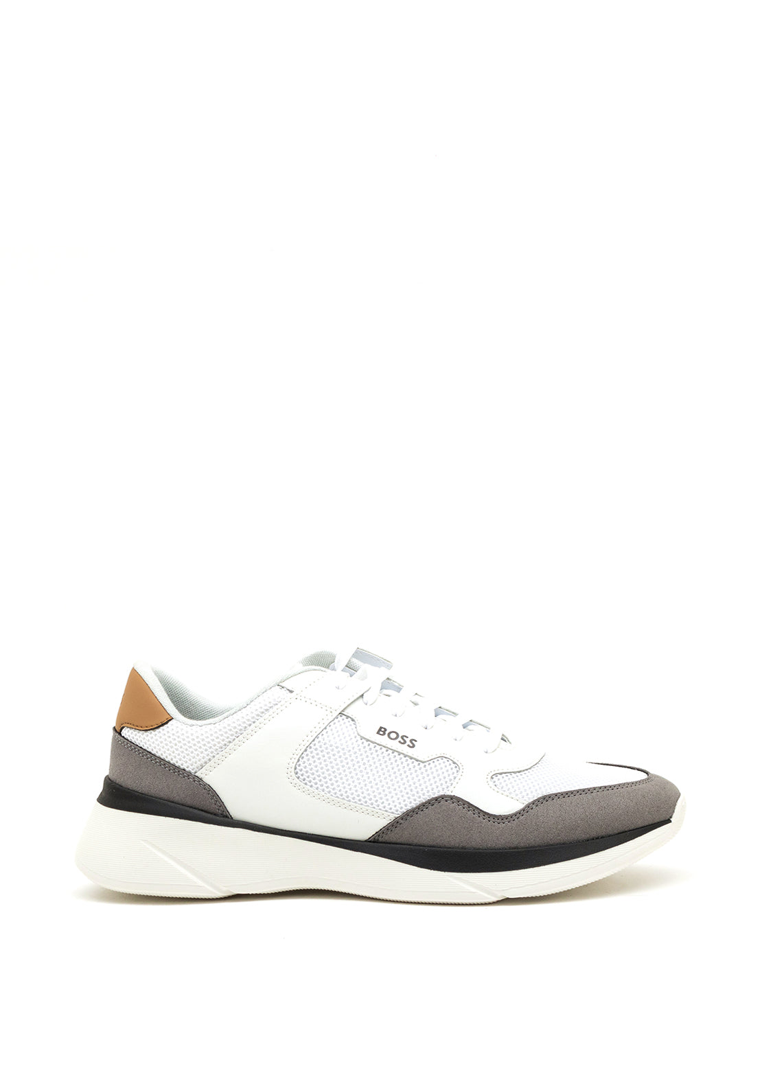 Hugo Boss Mens Dean Hybrid Mesh Trainers, White - McElhinneys