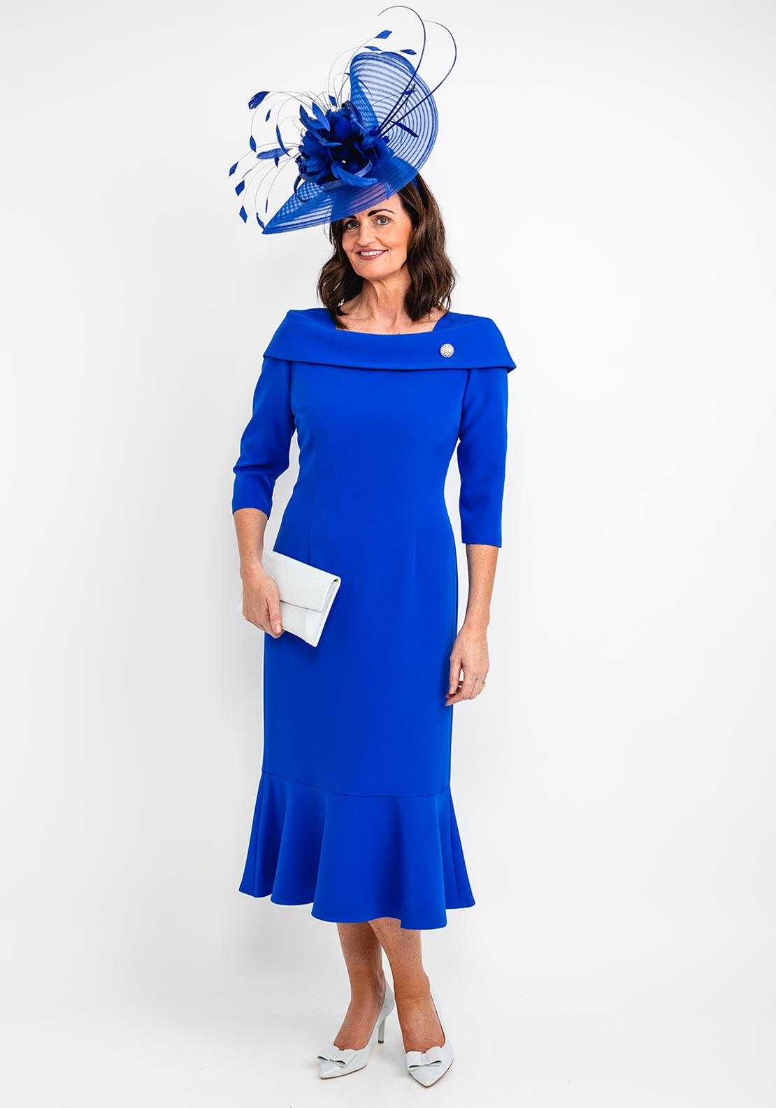 Cassandra Fishtail Maxi Dress, Royal Blue - McElhinneys