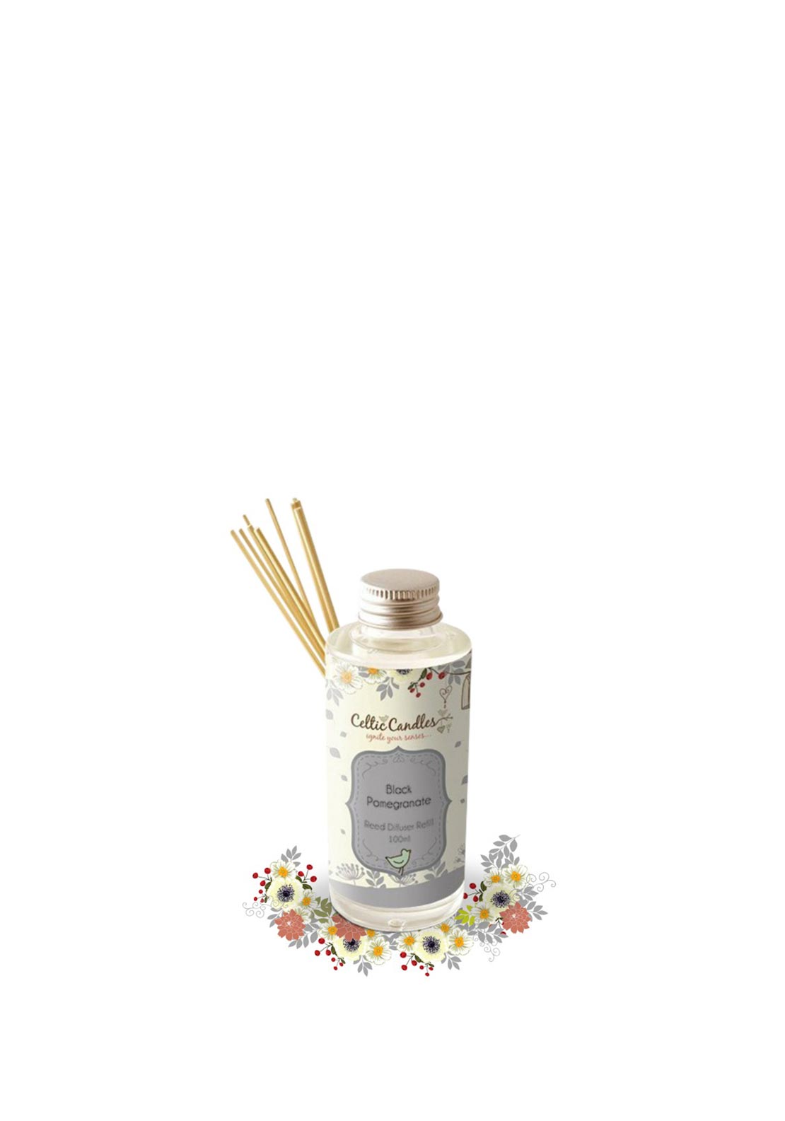 Celtic Candles Black Pomegranate Reed Diffuser Refill, 100ml - McElhinneys